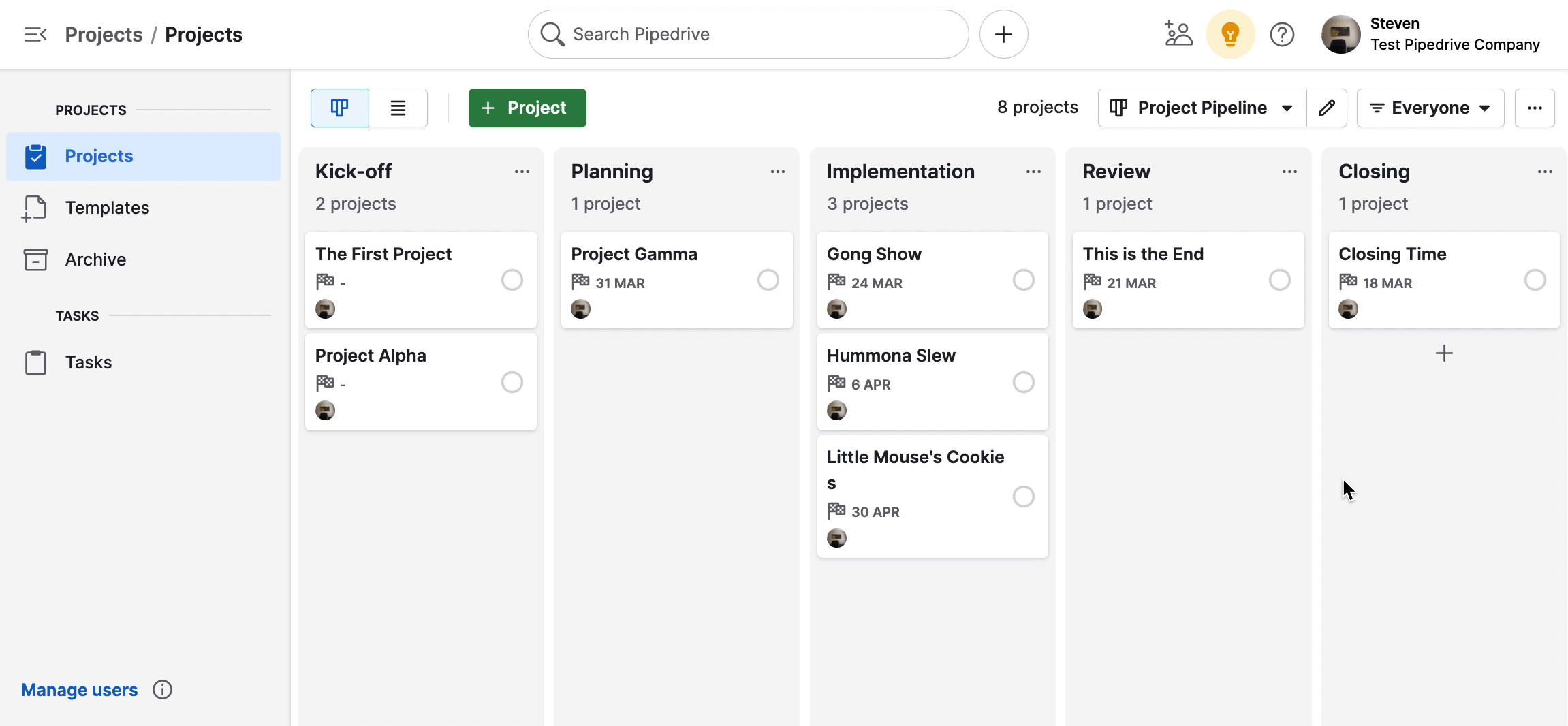 Projects by Pipedrive - Knowledge Base | Pipedrive